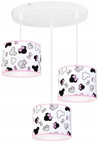 Dětské závěsné svítidlo Minnie, 3x textilní stínítko se vzorem,