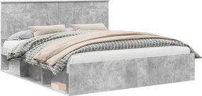 Rám postele s čelo Beton 180 x 200 cm Masivní borové dřevo 3409321