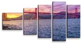 Sablio Obraz - 5-dílný Golden Gate 5 - 100x60 cm