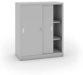 B2B Partner Kovová skříň s posuvnými dveřmi, 1200 x 1000 x 450 mm, světle šedá