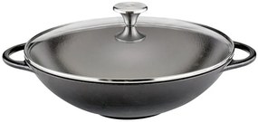 Küchenprofi PROVENCE Litinový wok s poklicí černý 30 cm