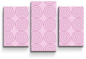 Sablio Obraz - 3-dílný Růžové spirály - 75x50 cm