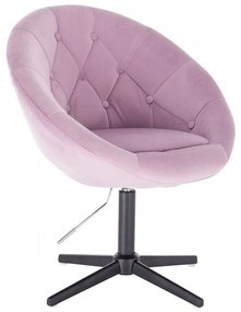 LuxuryForm DESIGN Křeslo VERA VELUR na černém kříži - levandule