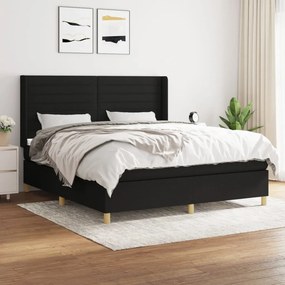 Box spring postel s matrací černá 180x200 cm textil 3132091