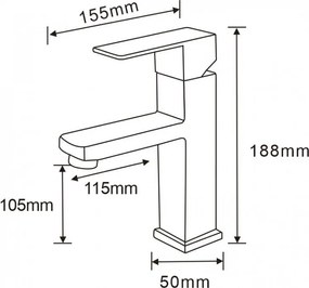 Mexen EMMA - umyvadlová baterie, Černá,71900-70