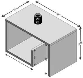 FMD Konferenční stolek 2-v-1 59 x 36 x 38 cm dub