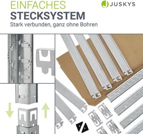 Juskys Kovové regály Easy 160 × 80 × 40 cm, 2 kusy Barva: stříbrná