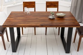 Designový jídelní stůl Thunder 140 cm sheesham hnědý - Skladem