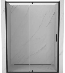 Mexen Exo sprchové dveře otočné 135 cm, transparentní, černé - 819-135-000-70-00