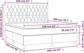 Box spring postel s matrací tmavě hnědá 160x200 cm textil 3142028
