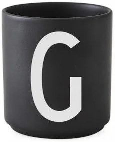 Hrnek s písmenem G, černá Design Letters