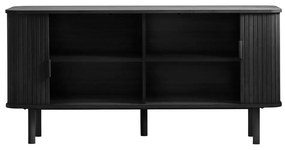 Černá nízká komoda v dekoru dubu s posuvnými dveřmi 76x160 cm Cavo – Unique Furniture