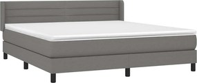 Box spring postel s matrací tmavě šedá 160x200 cm textil 3129802
