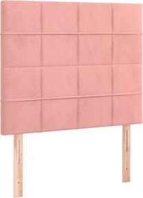Box spring postel s matrací růžová 90x200 cm samet 3137826