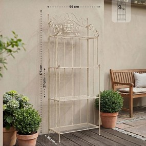 Volně stojící regál Flora – antik krémová