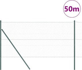 Hexagonální kotvení plotu 50 x 1 m Ocel potažená PVC Šedá 3352852
