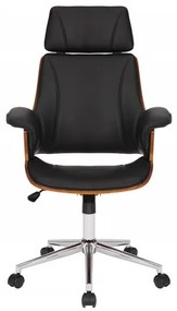 Kancelářská židle Manhattan imitace kůže ořech otočná/ 44195