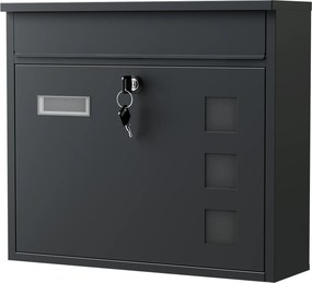 Poštovní schránka Wiltec – 362 × 115 × 315 mm, černá (60134)