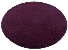 ROUTNER Koupelnová předložka COTTON Tmavě fialová - Tmavě fialová / Kruh Ø 90 cm