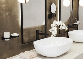 Hansgrohe AddStoris, kosmetické zrcadlo Ø188 mm, černá matná, HAN-41791670