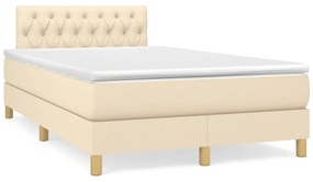 Box spring postel s matrací a LED krémová 120x190 cm textil 3270114