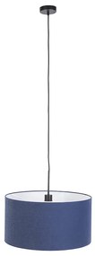 Moderní závěsná lampa černá se staromodrým odstínem 50 cm - Combi 1