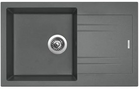 Sinks Linea 780 N Granitový dřez s odkapem oboustranné provedení, 78x48cm, titanium, SIGLI780480N72
