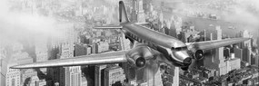 Letadlo samolepící fototapeta do kuchyně - Letadlo nad New Yorkem, 180x60cm, 039