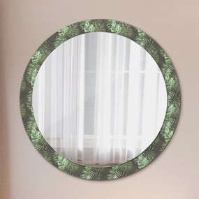 Kulaté dekorativní zrcadlo Tropické listy fi 90 cm