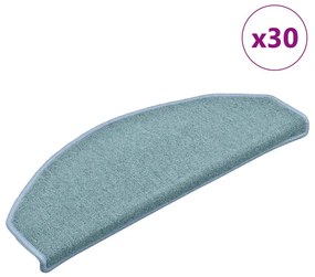 Schodové rohože 30 ks 65 x 24 x 4 cm mořská modrá půlkulaté velké 3365758