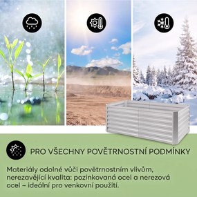 Blumfeldt High Grow Straight, vyvýšený záhon, 180 x 60 x 90 cm, 970 l, ocel, pozinkovaný, stříbrný