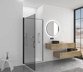CERANO - Sprchové křídlové dveře Porte L/P - 8 mm - černá matná, grafitové sklo - 80x195 cm, CER-CER-8050BD7248