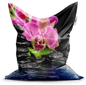 Sablio Sedací vak Classic Orchidej na kamenech - 200x140 cm