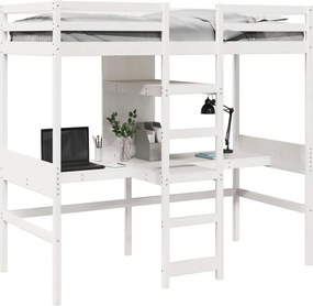 Patrová postel bez matrace bílá 75 x 190 cm masivní borovice 3308551