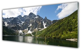 akrylový obraz Hora Jezero Les Krajina 125x50 cm