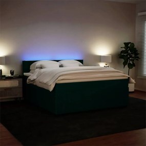 Box spring postel s matrací tmavě zelená 180x200 cm samet 3290109