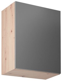 Horní kuchyňská skříňka LANGEN 60 cm; šedá / dub artisan