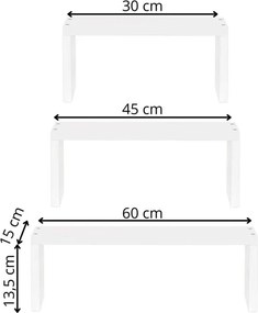 Police na zeď sada 3 ks SPRINGOS HF0051 bílé