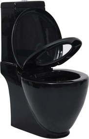 vidaXL Keramické WC kulaté spodní odpad [141136] Barva: Černá