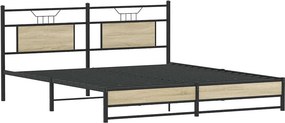 Kovový rám postele bez matrace dub sonoma 183 x 213 cm 3325121