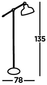 Searchlight EU2028CU Stojací lampa MACBETH antická měď