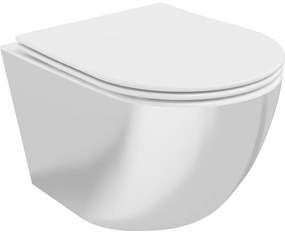 Mexen Lena WC mísa Rimless s pomalu padající deskou slim, duroplast, Bílá/Stříbrná - 30224004