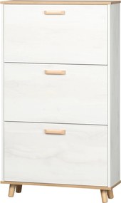HOMCOM Moderní botník Úzký botníkový regál s 3 skládacími zásuvkami pro 12 párů obuvi a nastavitelnou policí pro předsíň 70x23,5x122 cm Bílý
