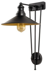 Nástěnná lampa Saglam IV černá/zlatá