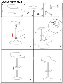 Kondela Barová židle, ekokůže černá/chrom, LARIA NEW