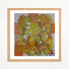 Daniela Krajčová | Krajanie šalátu Rám: Černý, Velikost: 40 x 40 cm