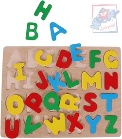 WOODY DŘEVO Puzzle vkládací na desce Abeceda 90068