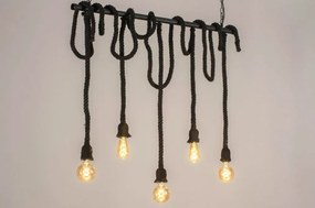 Závěsné černé designové svítidlo nad stůl Rope Industry Bulb 5 Nero