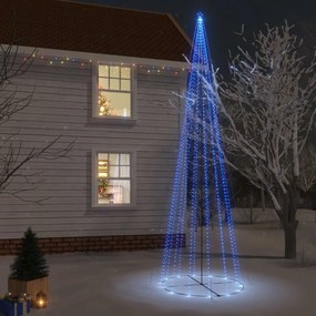 343500 vidaXL Vánoční stromek kužel 1 134 modrých LED diod 230 x 800 cm