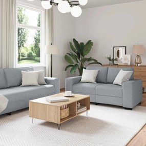 3dílná sedací souprava s poduškami světle šedá textil 3324649